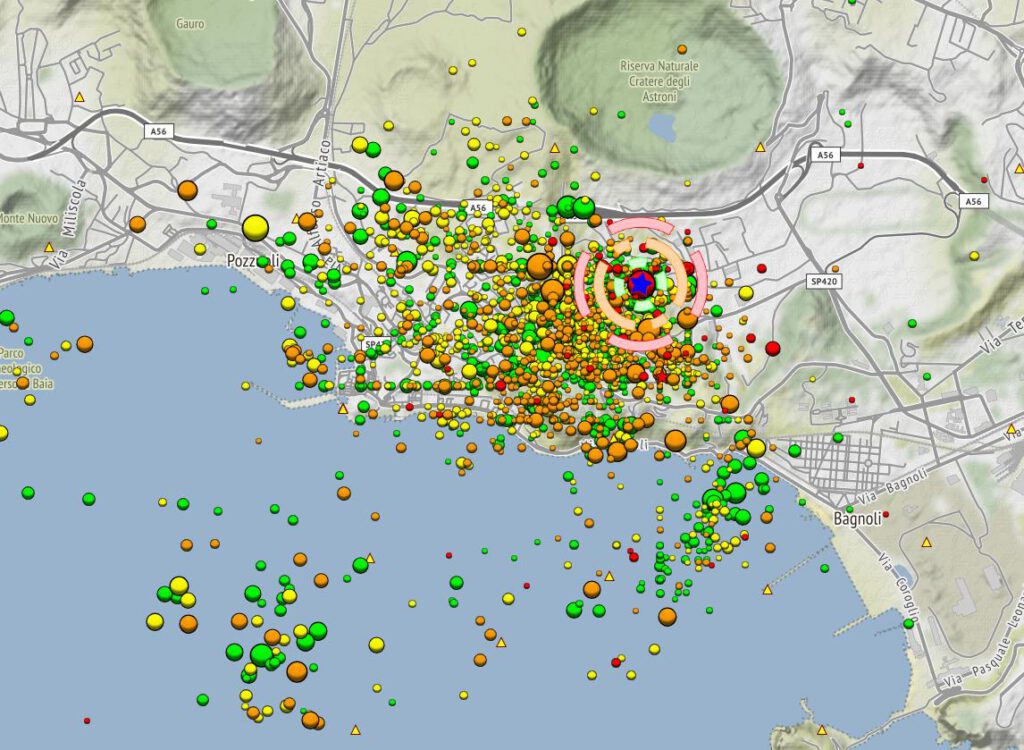 Earthquake Mb 3.8 near Solfatara triggers swarm of earthquakes ...